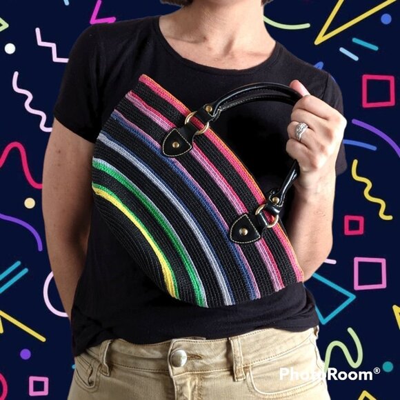 Vintage | Bags | Y2k Rainbow Striped Mini Purse | Poshmark